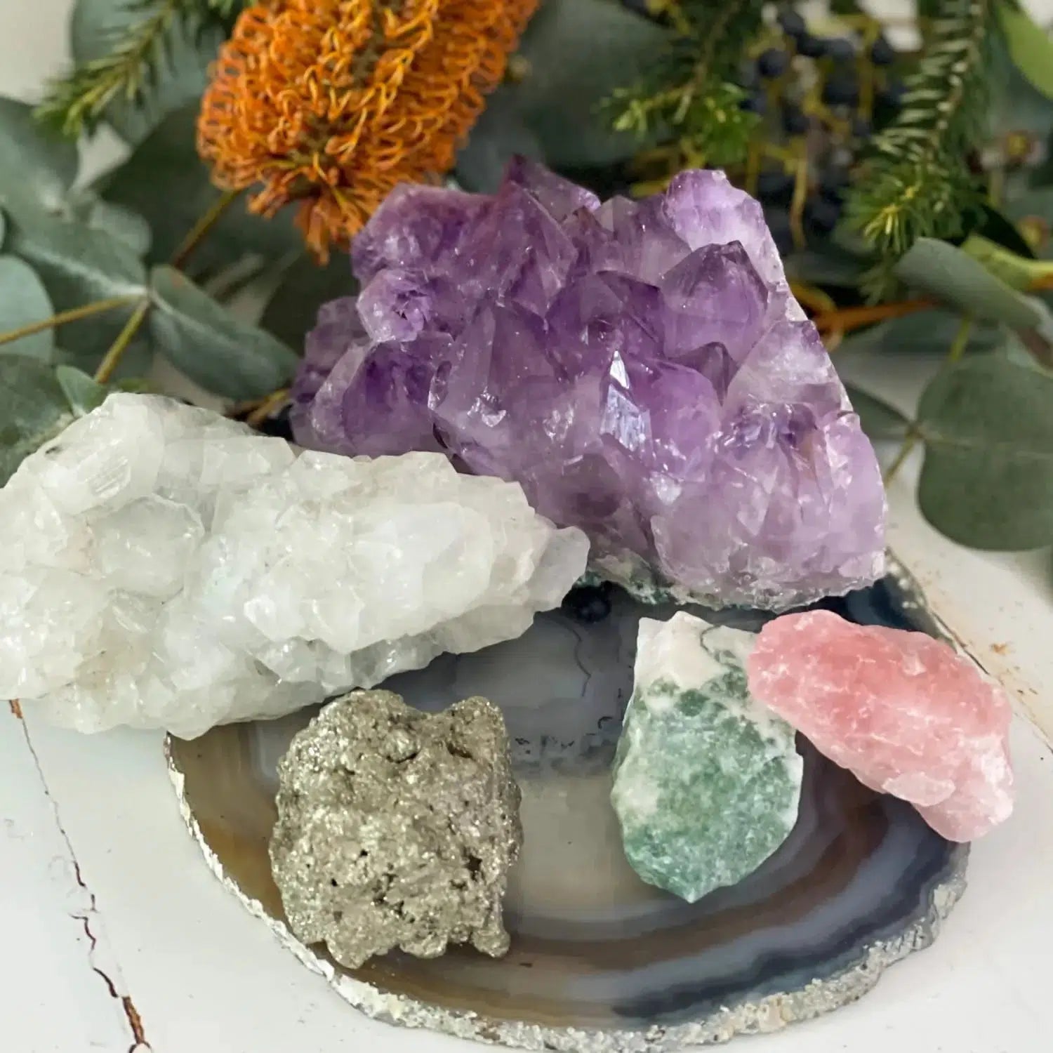 Raw Crystals and Clusters - Happily Zen